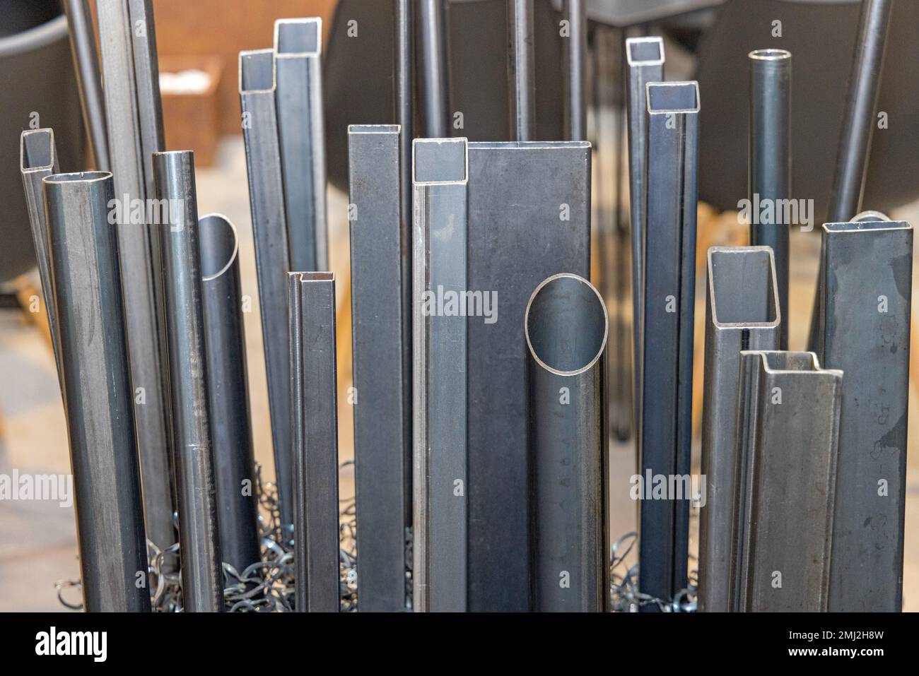 Various Steel Pipes and Tubes Metal Construction Material Stock Photo ...