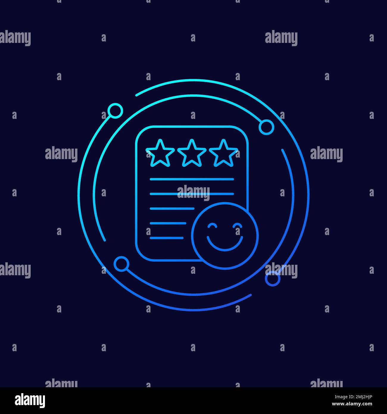 good review icon with emoji, linear design Stock Vector Image & Art - Alamy