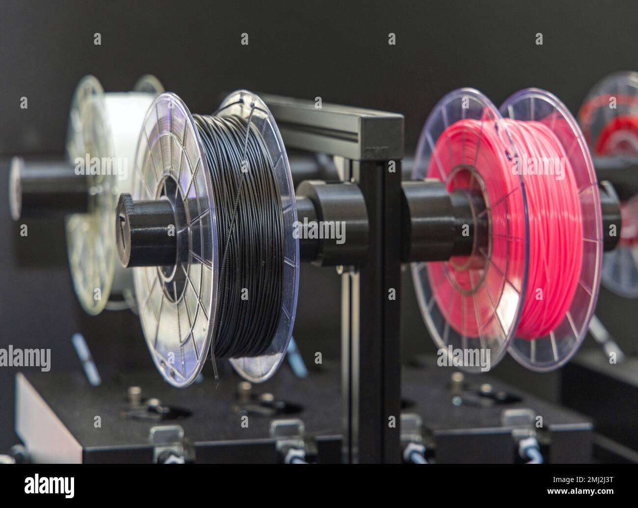 Plastic Threads on Rolls 3d Printer Filament Reel Holder Stock Photo ...