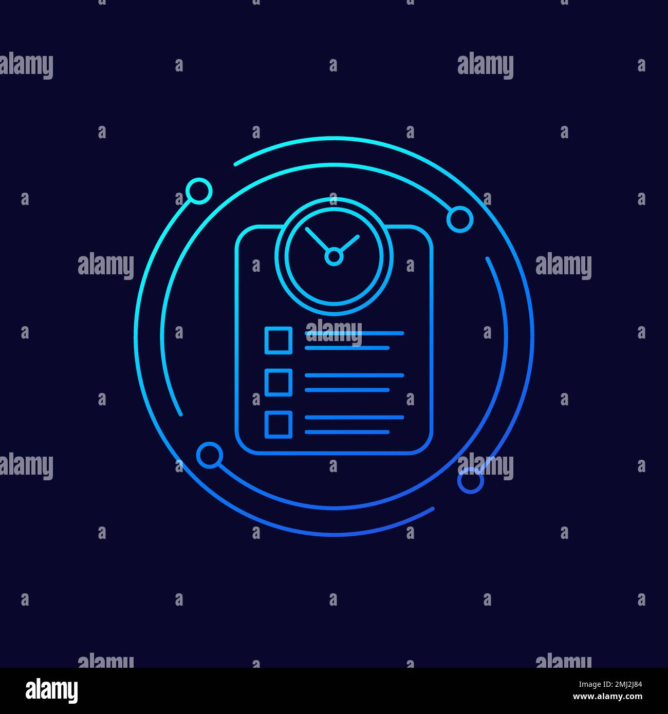 timesheet and time tracking line vector icon Stock Vector Image & Art ...