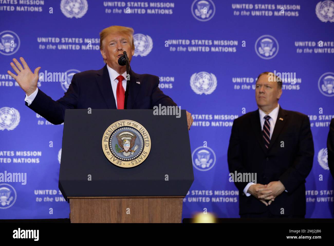President Donald Trump speaks during a news conference at the ...