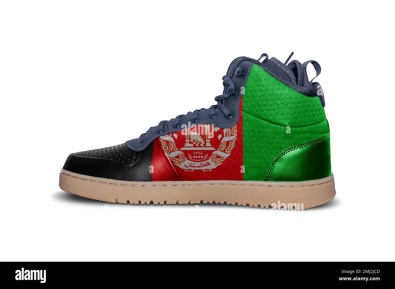 Fashion modern rubber fitnes snickers with flag of Afghanistan isolated ...