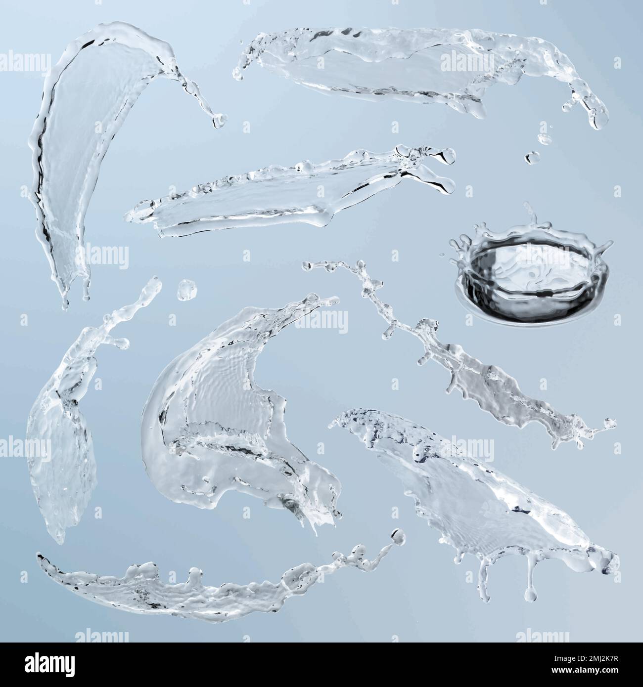 Splashing water, abstract element vector clipart set Stock Vector Image ...