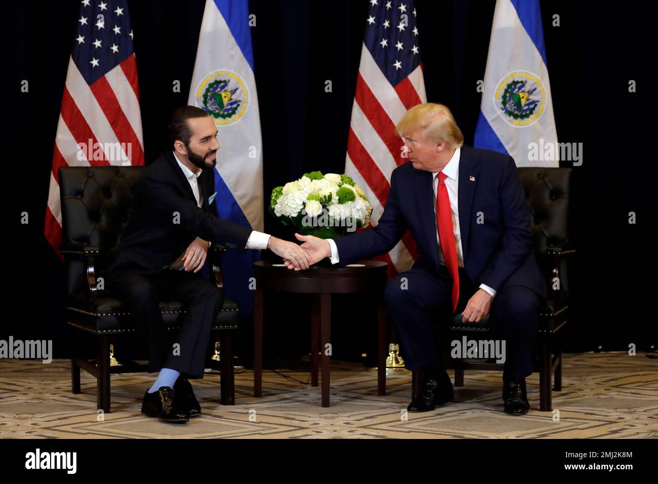 President Donald Trump meets with President Nayib Bukele of El Salvador ...