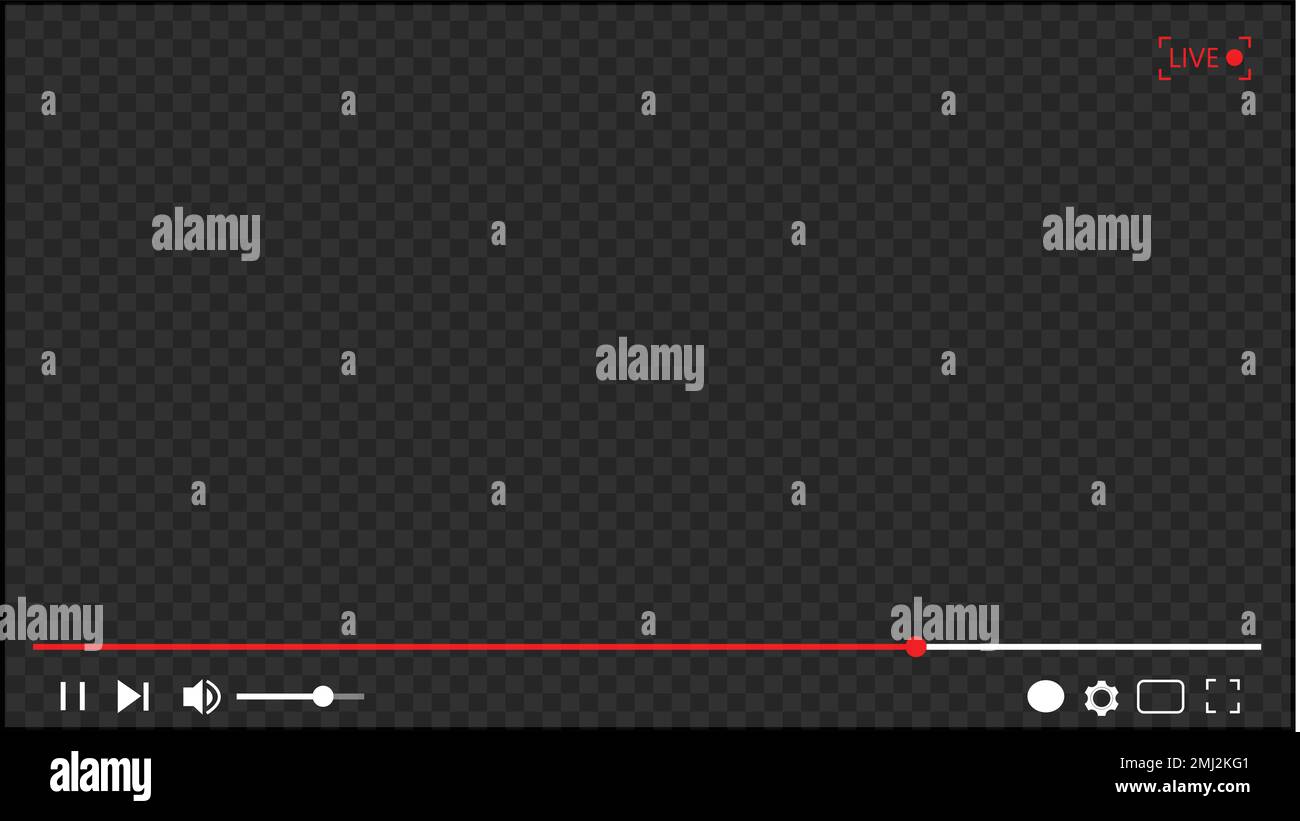 Multimedia video player frame template, transparent footage display ...