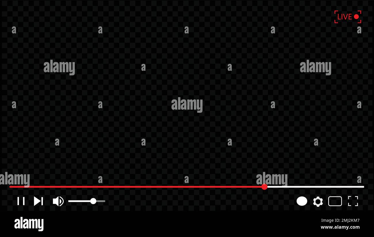 Multimedia video player frame template, transparent footage display ...