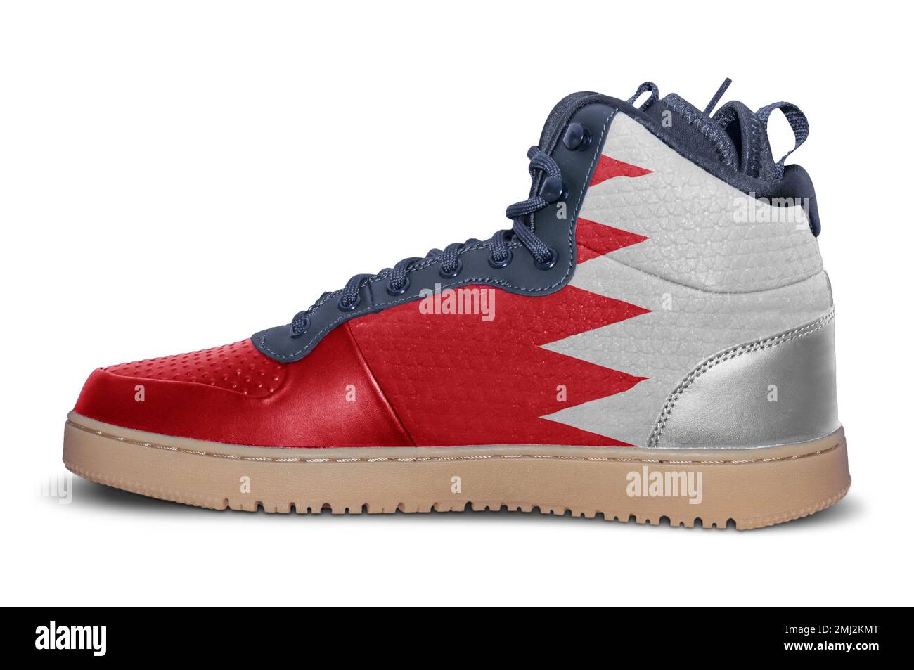 Fashion rubber snickers with flag of Bahrain isolated on white ...