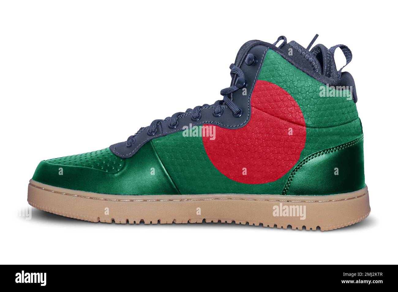 Fashion rubber snickers with flag of Bangladesh isolated on white ...