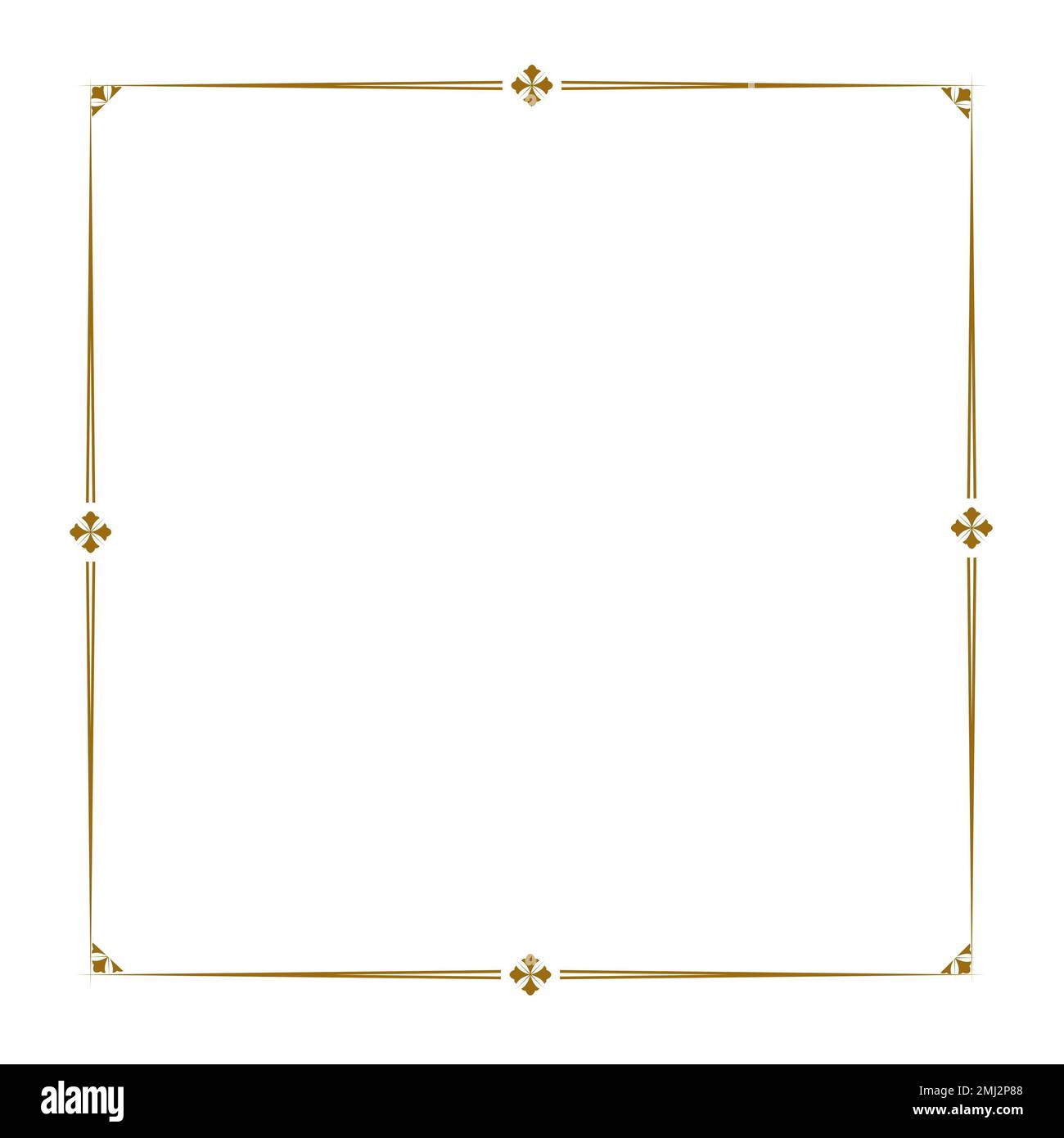 Simple and floral frame and square border Stock Photo - Alamy