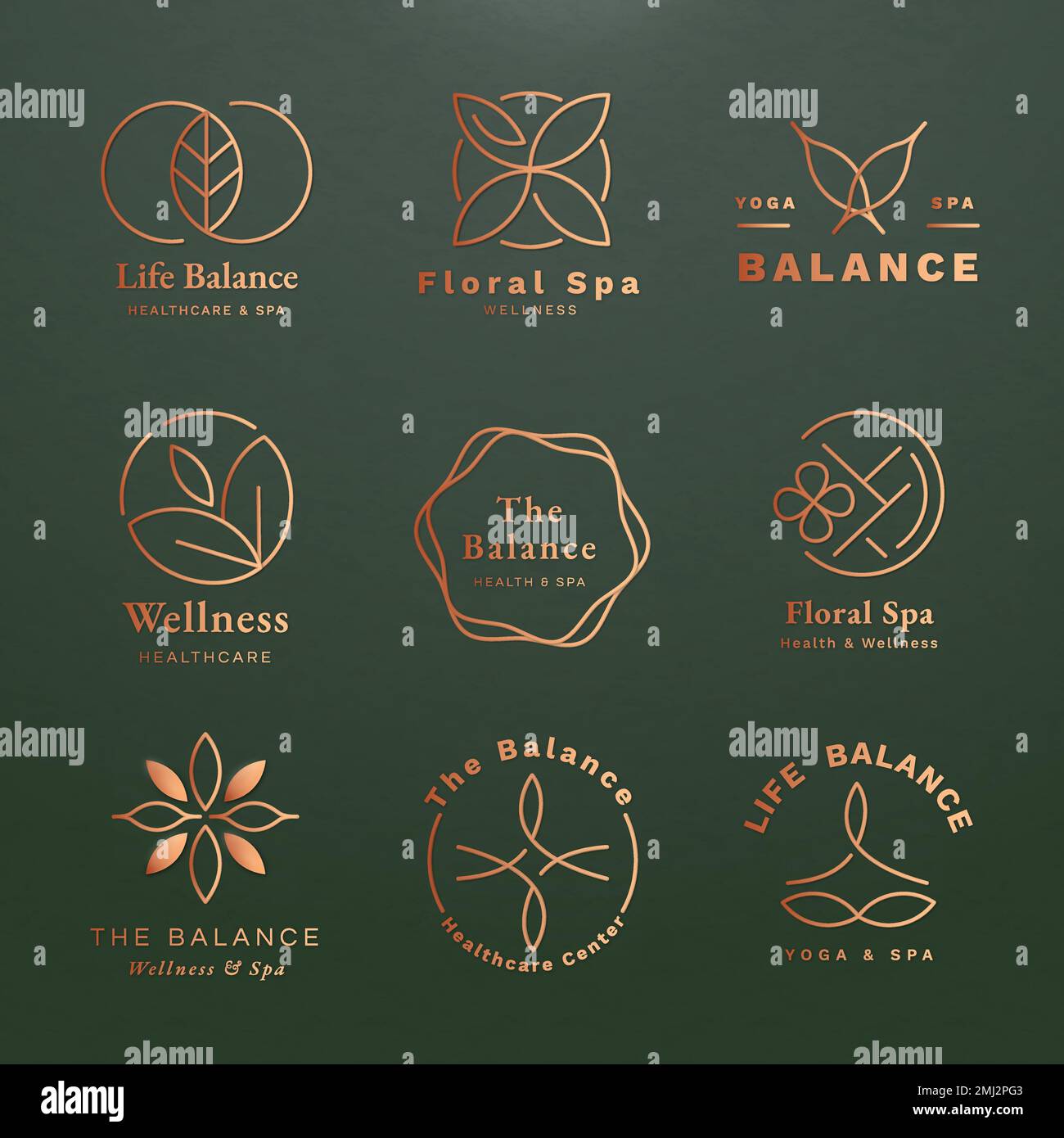 Editable yoga logo template vector set for health and wellness Stock ...