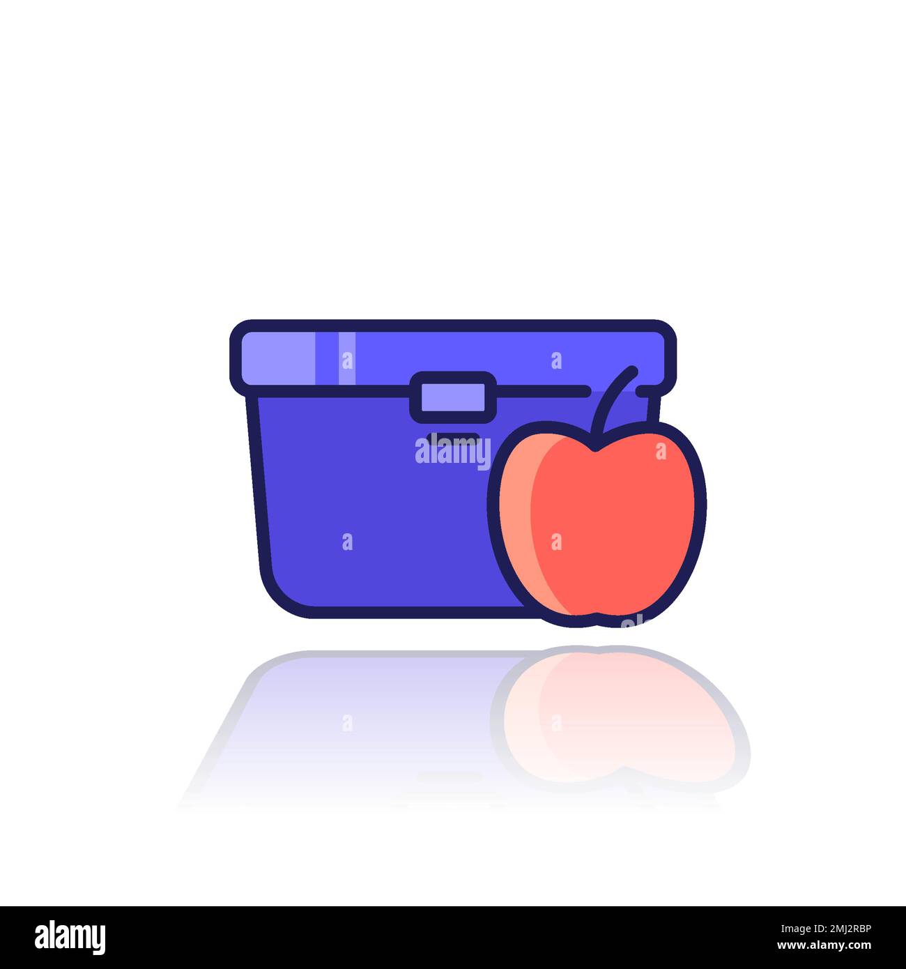 lunch box icon with outline Stock Vector Image & Art - Alamy