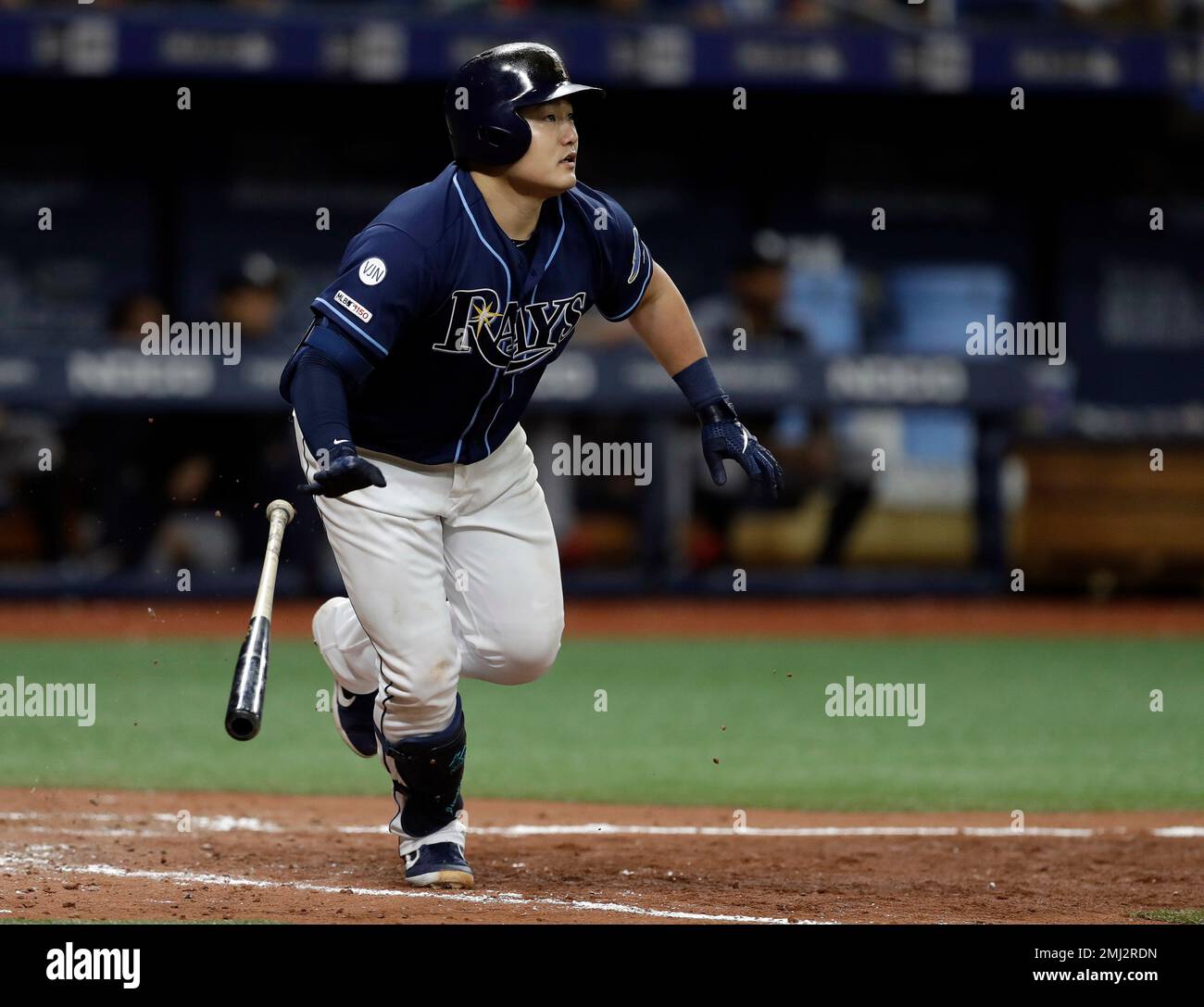 Tampa Bay Rays' Ji-Man Choi watches his walkoff home run off New York ...
