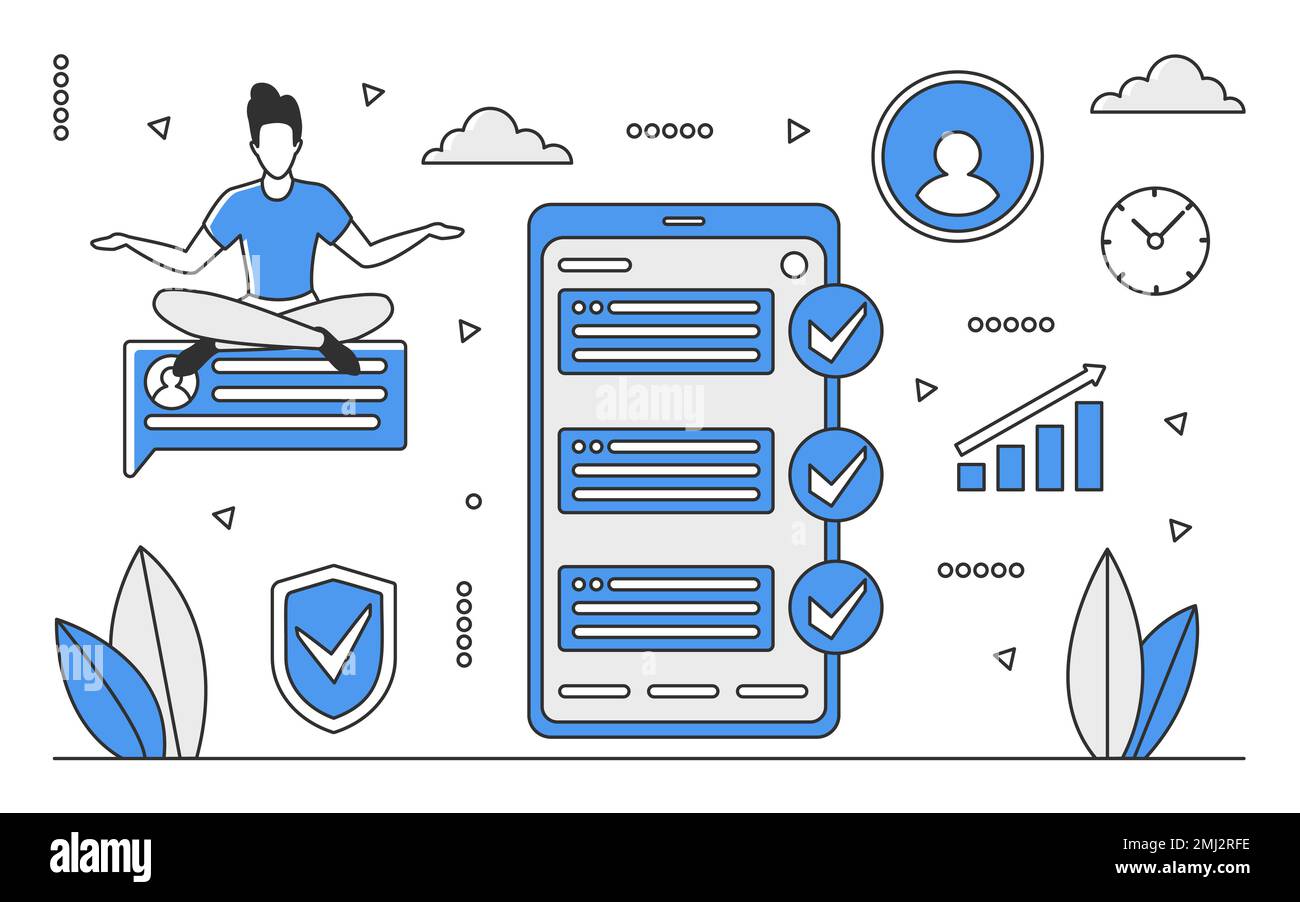 Mobile report analysis. Smartphone data statistics, task management ...