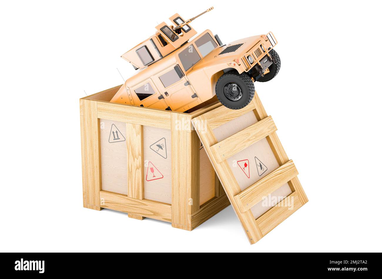 High Mobility Multipurpose Wheeled Vehicle inside wooden box, delivery ...