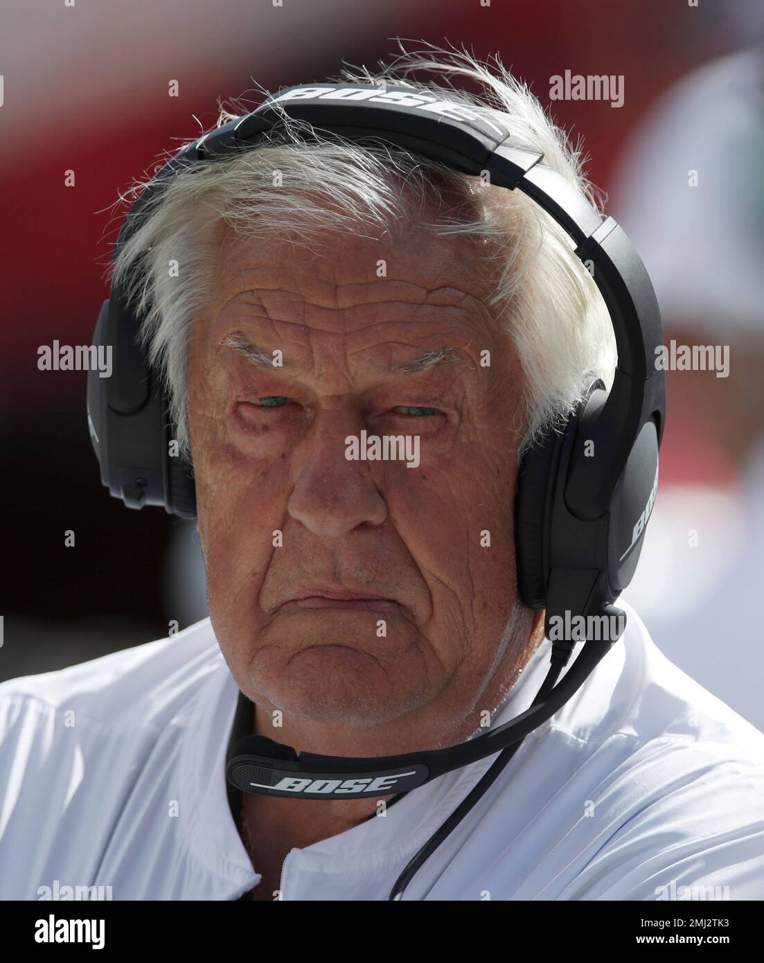 NFL assistant coach Tom Moore works the sidelines before an NFL ...