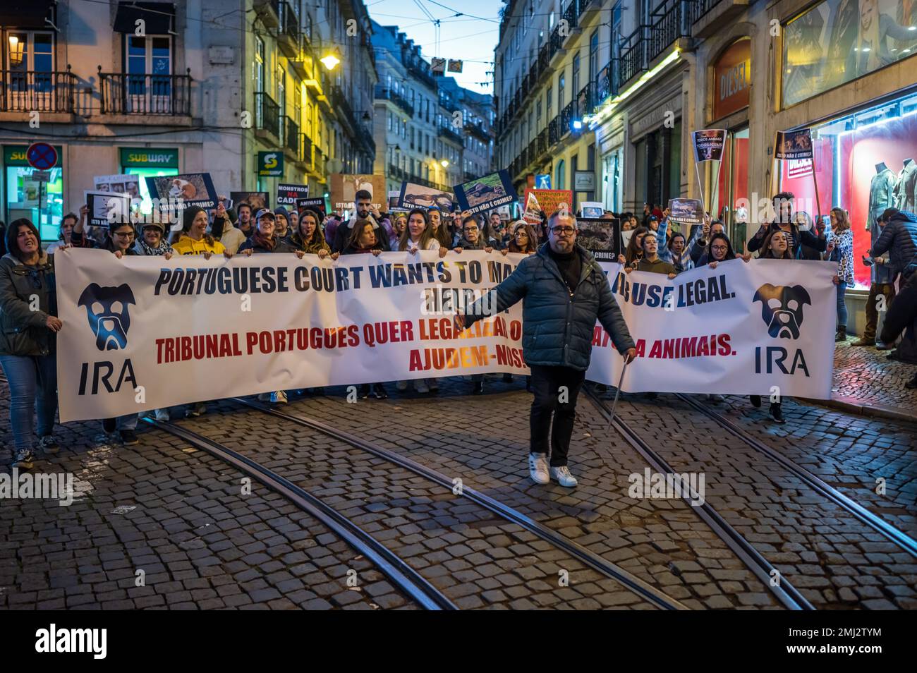 Hundreds of people protest in Lisbon for animal rights amid ...