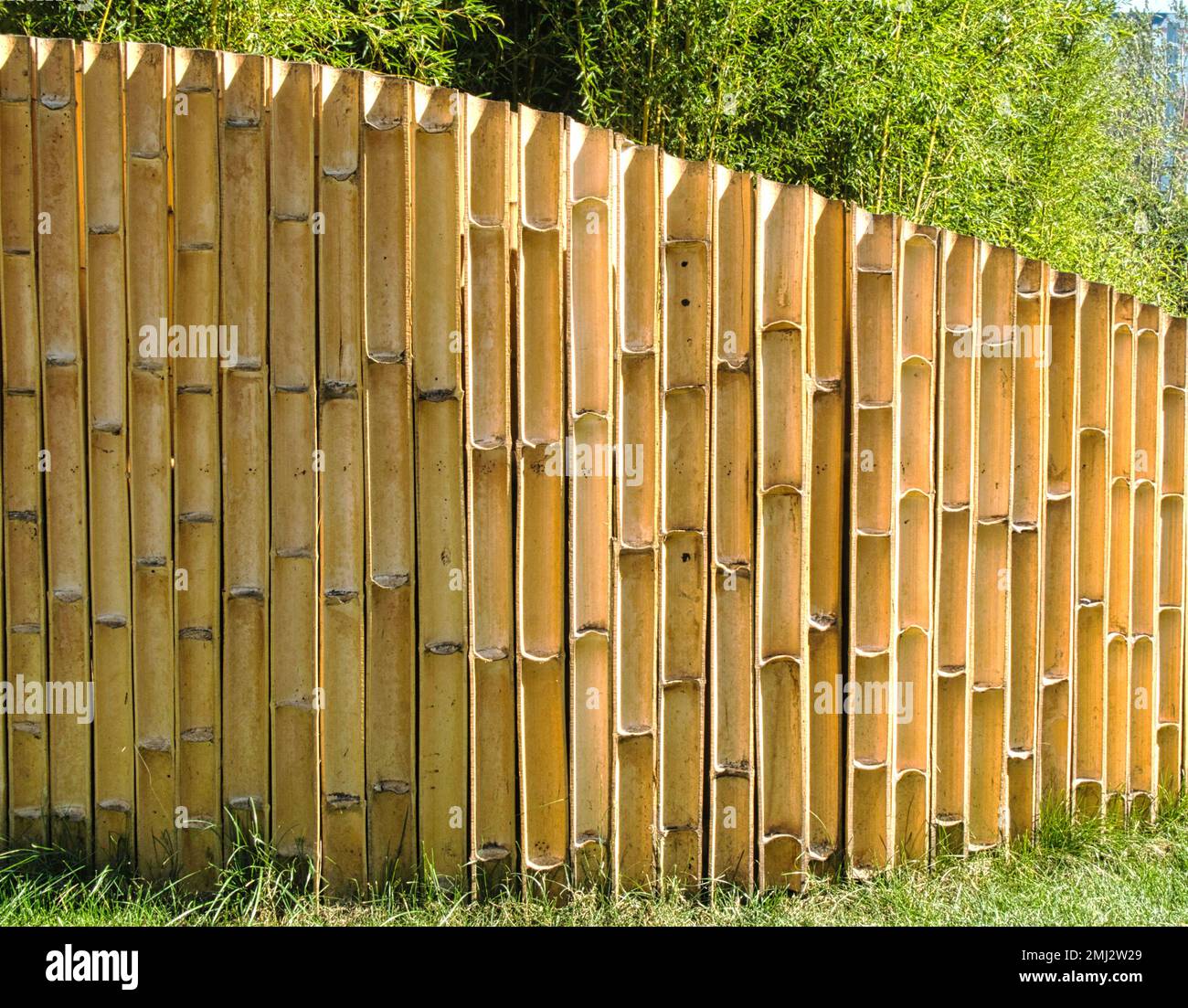 Close-up of bamboo fencing in the China pavilion at the Floriade Expo ...