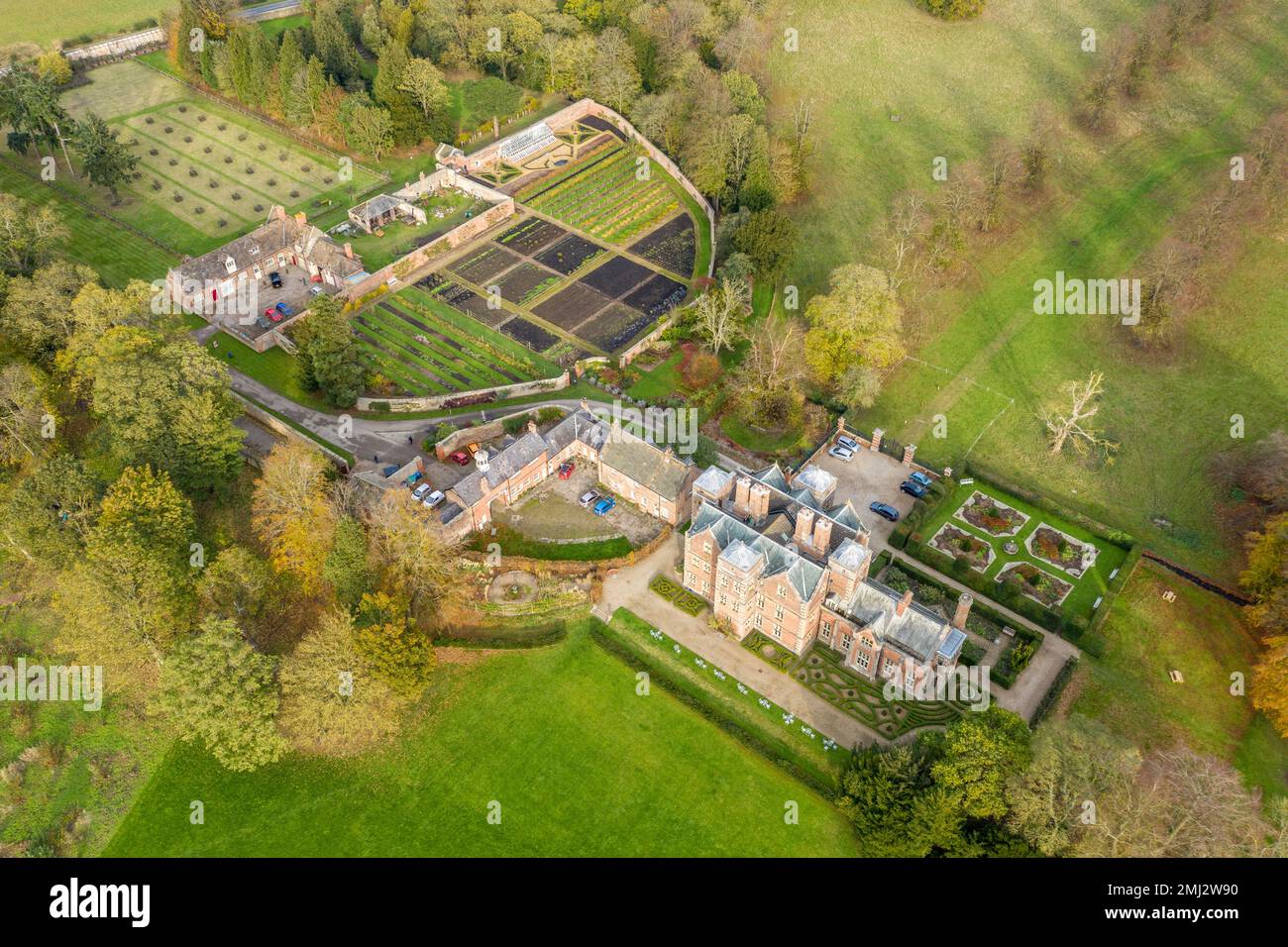 A sky view of Kiplin Hall in Yorkshire, UK (Edwin Remsberg / VWPics via ...