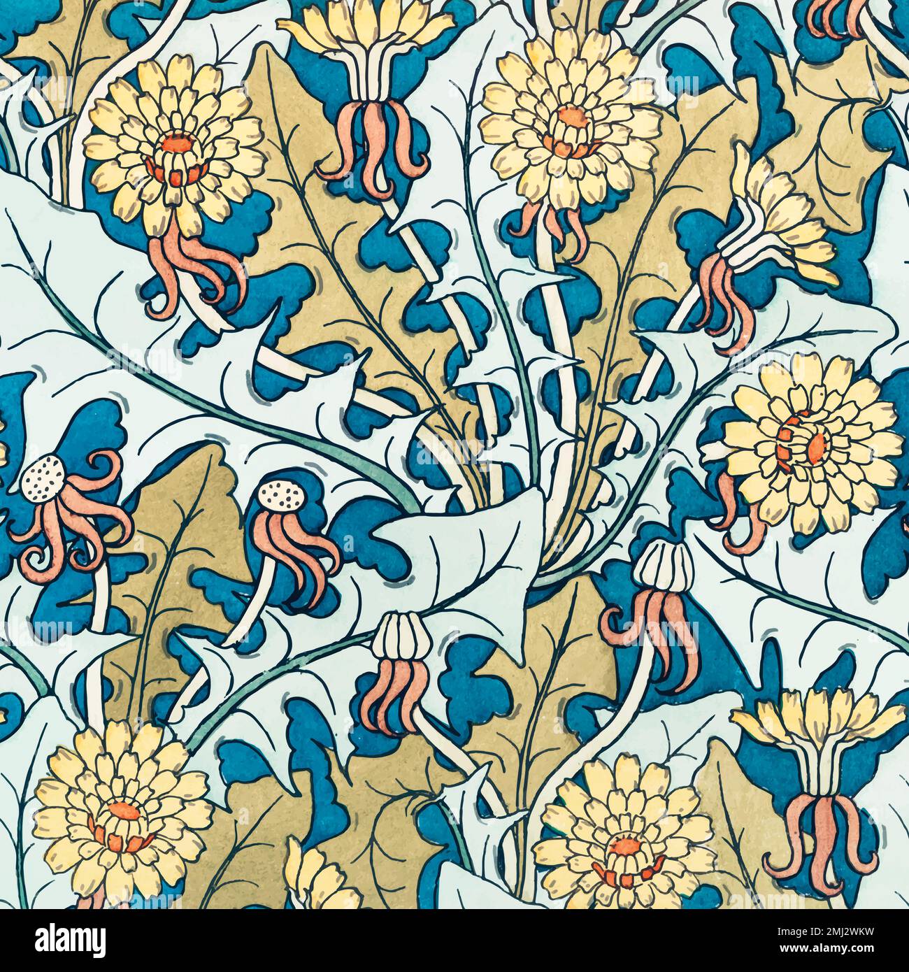 Art Nouveau Flower Pattern