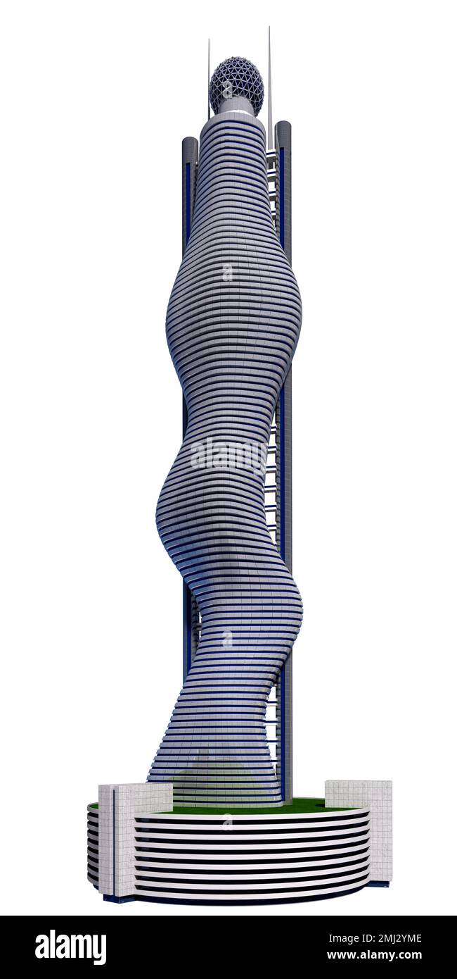 Futuristic city high-rise architecture rendered with the isolation path ...