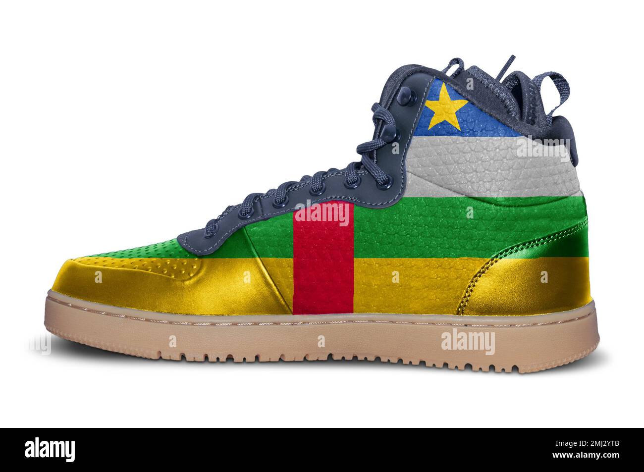 Fashion rubber snickers with flag of Central African Republic isolated ...