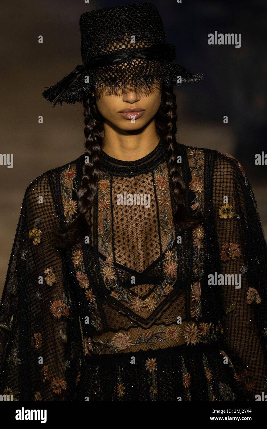 A model wears a creation as part of the Dior Ready To Wear Spring ...