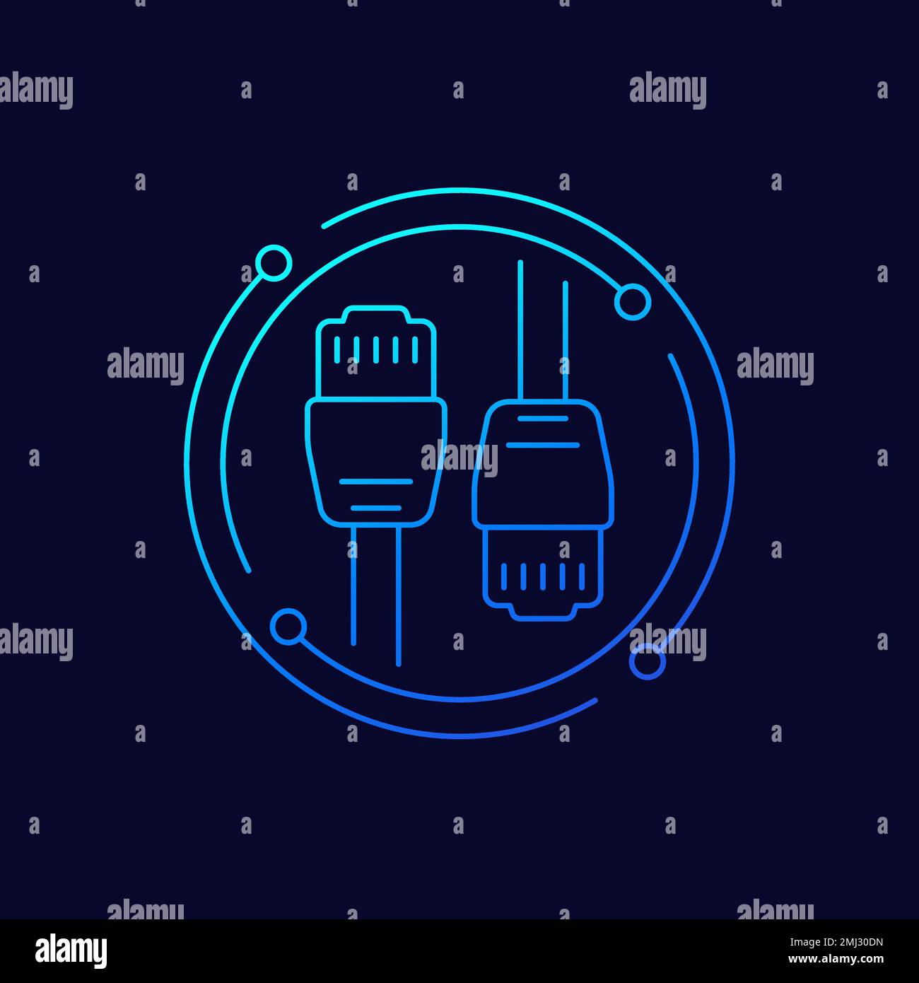 Ethernet Cables Line Vector Icon Stock Vector Image And Art Alamy