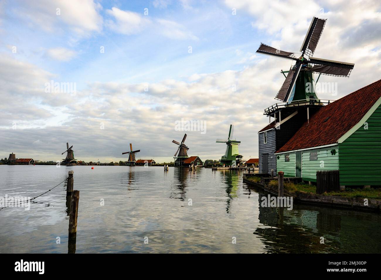 Group of traditional Dutch Windmills in Holland now known as The ...