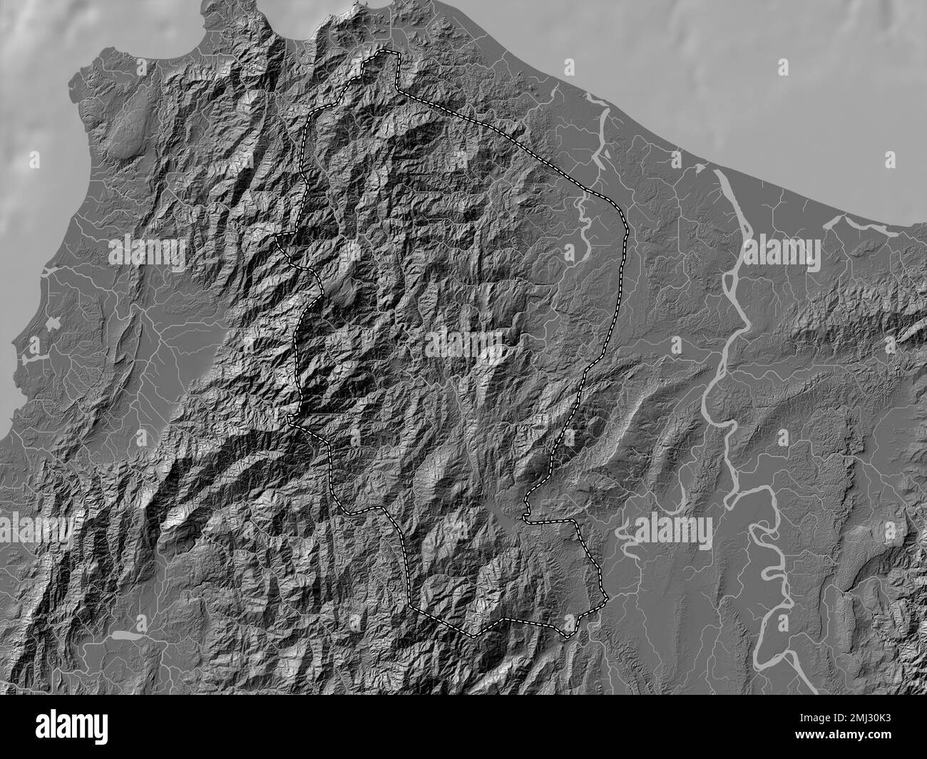 Apayao, province of Philippines. Bilevel elevation map with lakes and ...