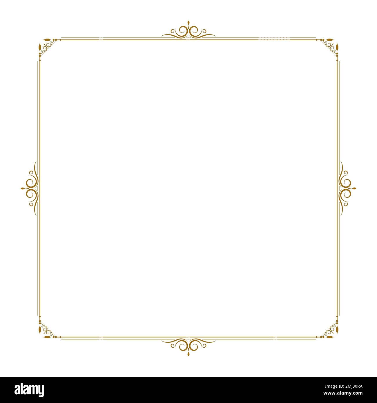 Simple and floral frame and square border Stock Photo - Alamy