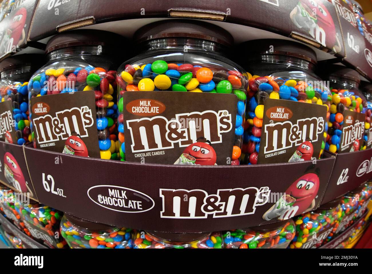This is a display of M&M's on display in a Costco Warehouse in Pittsburgh on Thursday, Jan. 26 ...
