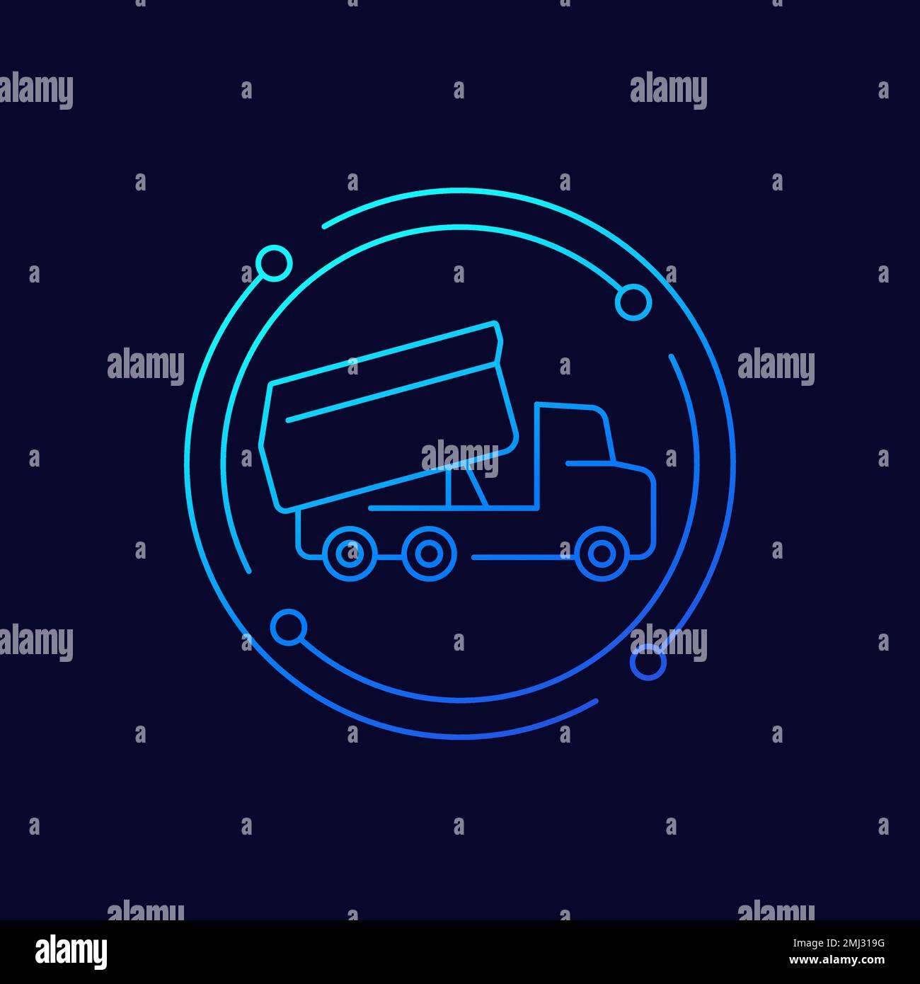 unloading tipper truck line icon, vector Stock Vector Image & Art - Alamy