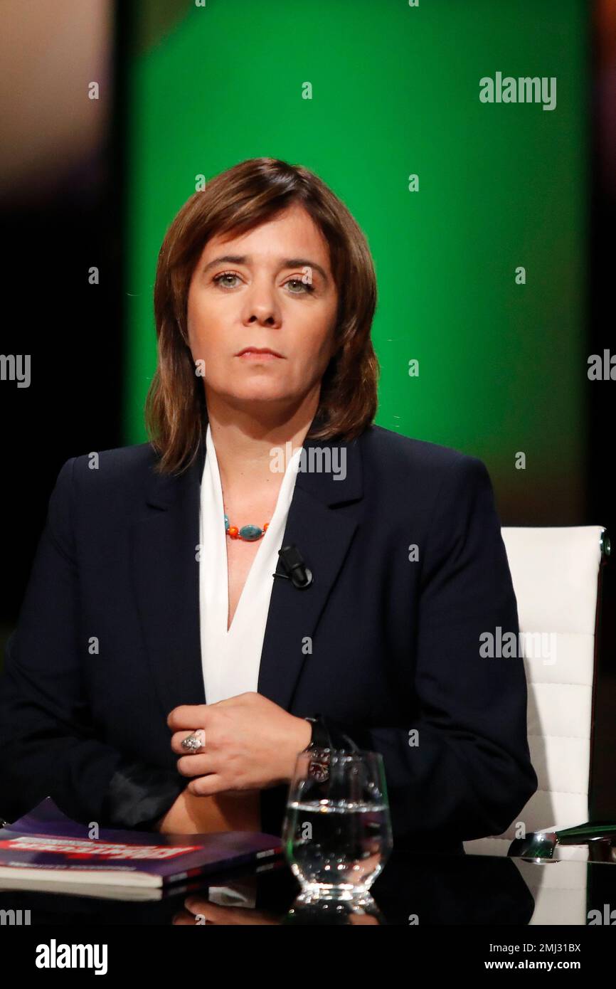 Catarina Martins of the Left Bloc takes her seat for an election debate ...
