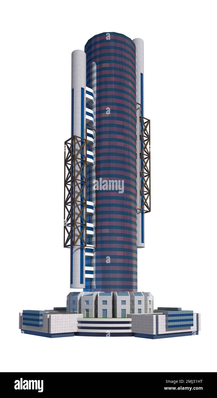 Futuristic city skyscraper architecture rendered with the isolation ...
