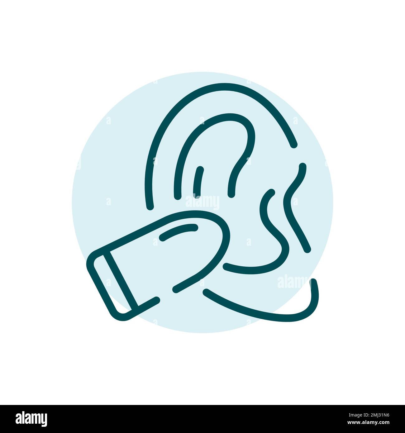 Ear plug black line icon. Face safety. Soundproof element Stock Vector ...