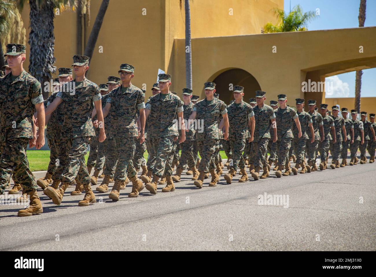 New U.S. Marine Corps Marines with Alpha Company, 1st Recruit Training ...