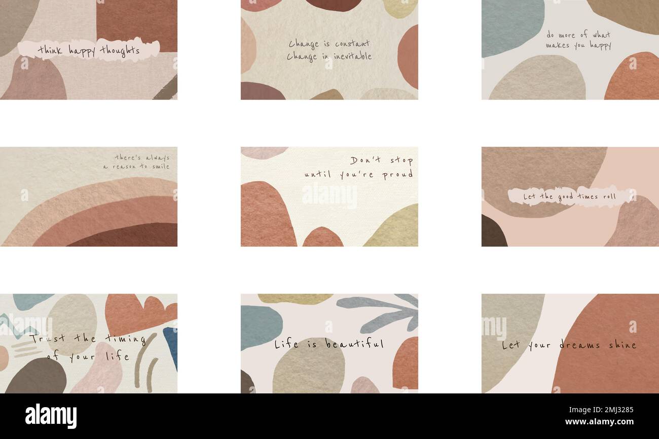 Editable presentation template vector set earth tone abstract design ...