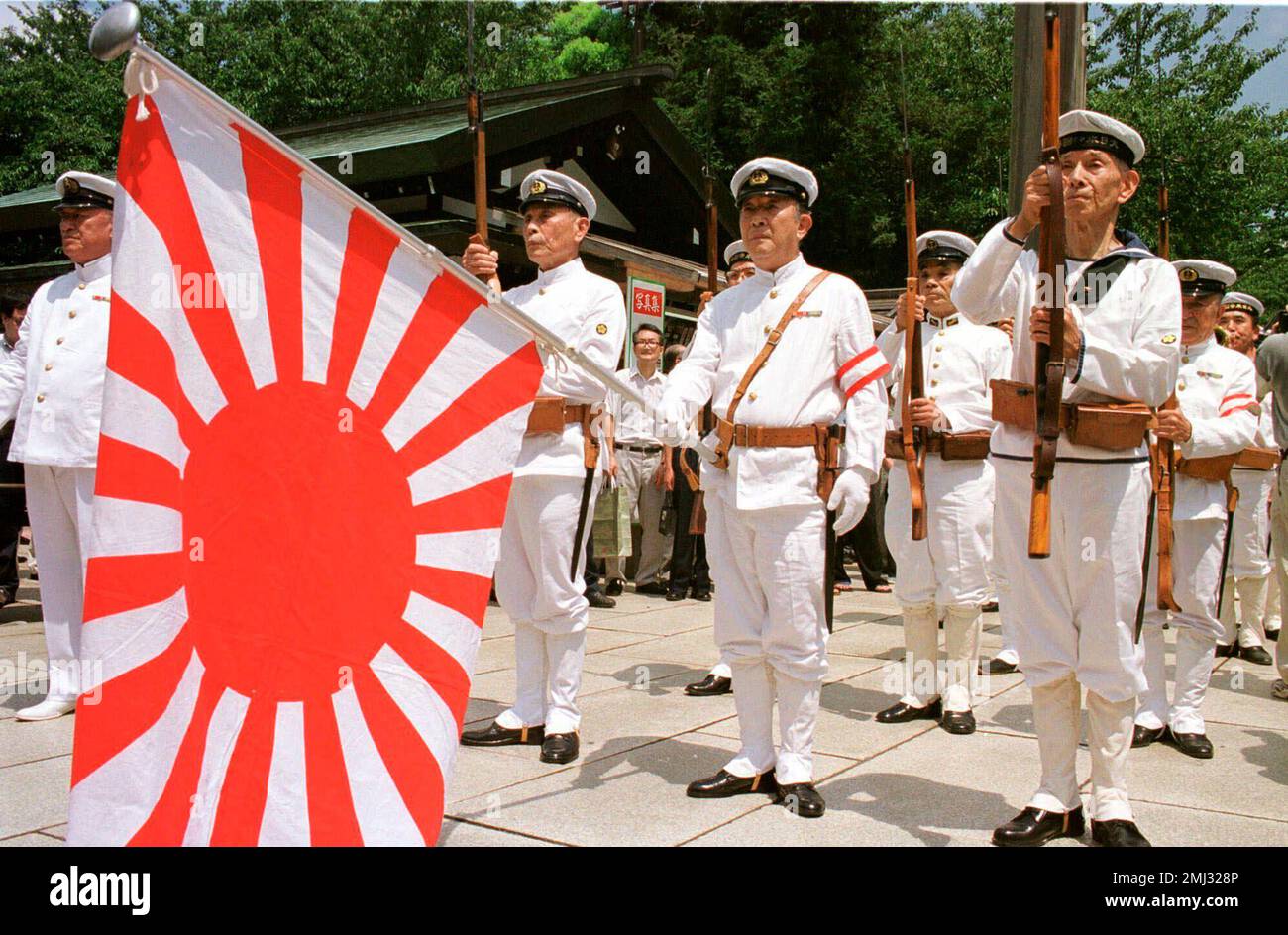 FILE - In this Aug. 15, 1999, file photo, Japanese war veterans in ...