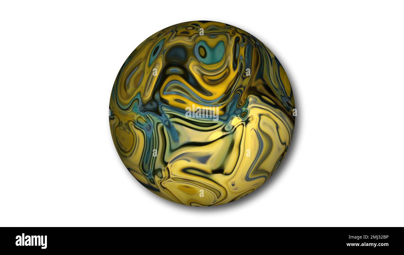 Abstract liquid sphere marble liquid isolate on white background Stock ...