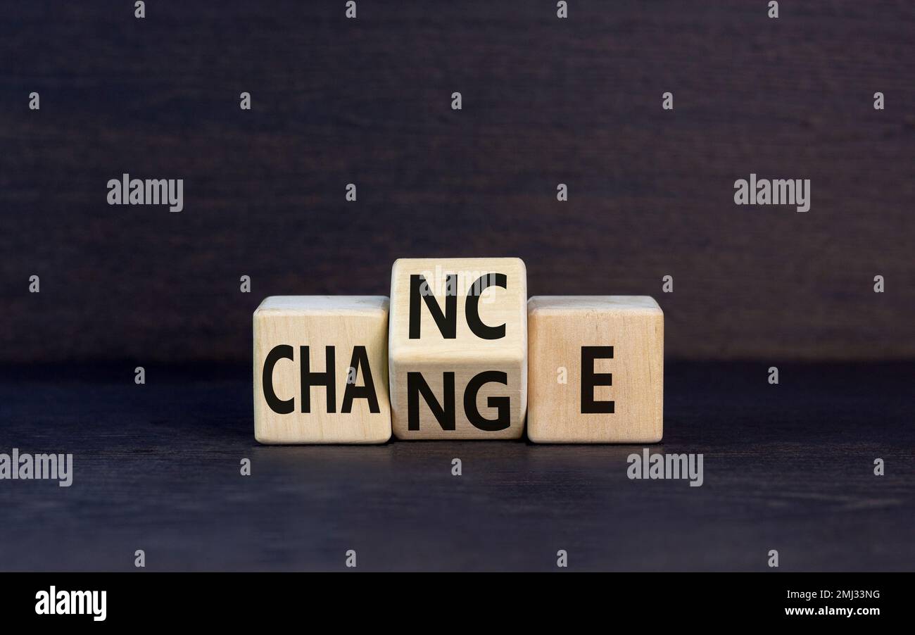 Chance and change symbol. Concept word Chance Change on wooden cubes ...