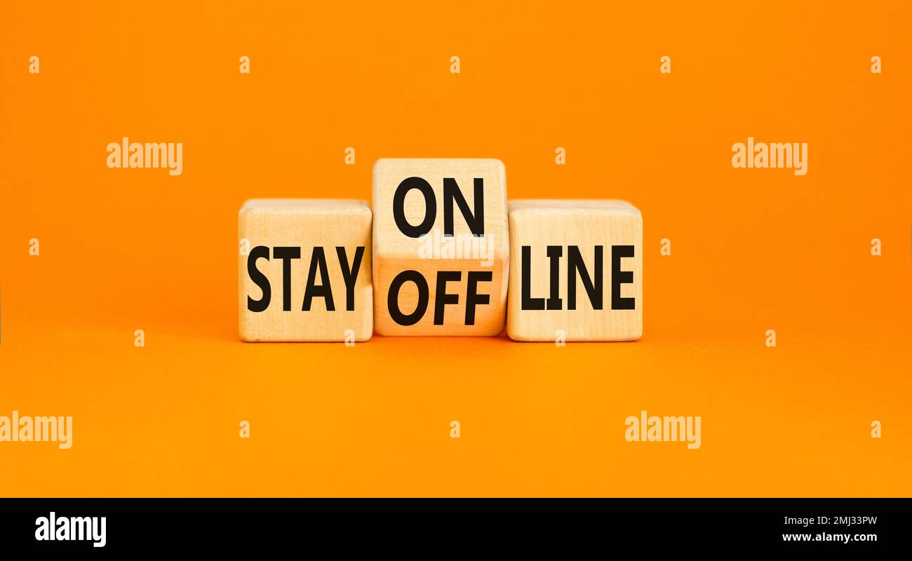 Stay online or offline symbol. Concept word Stay online or offline on ...
