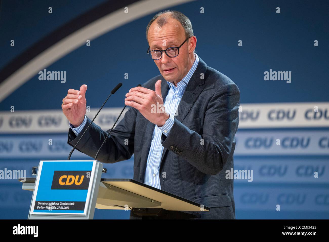 Berlin, Germany. 27th Jan, 2023. Friedrich Merz, federal chairman of ...