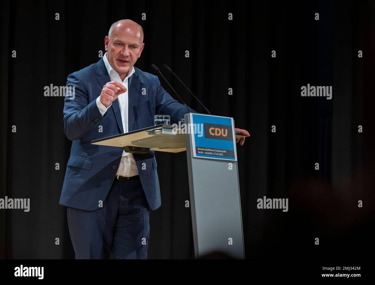 Berlin, Germany. 27th Jan, 2023. Kai Wegner, top candidate of the CDU ...