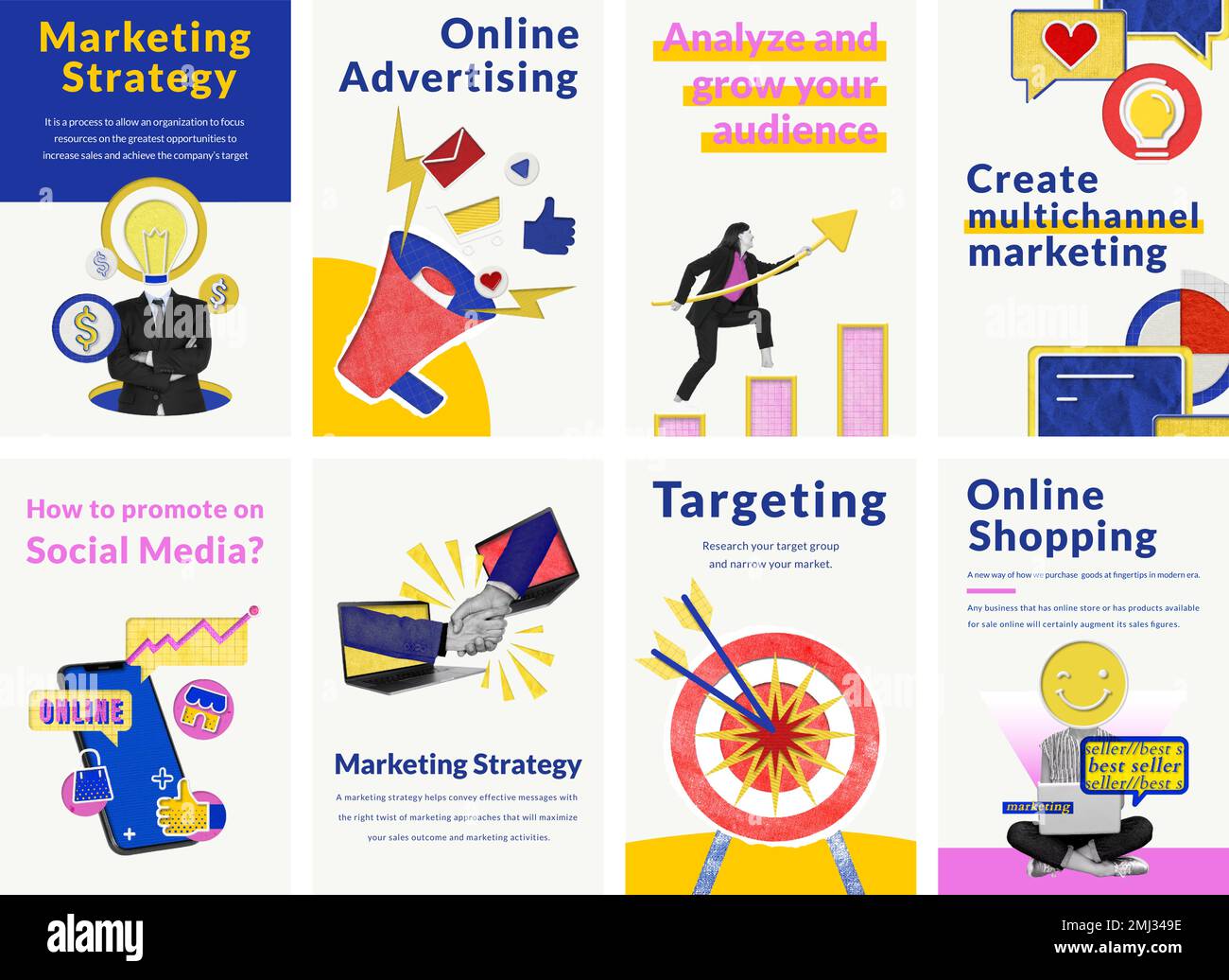 Editable marketing templates vector for e-commerce business remixed ...