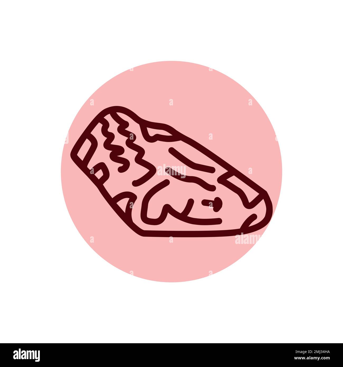 Beef neck cut color line icon. Cutting meat. Pictogram for web page ...