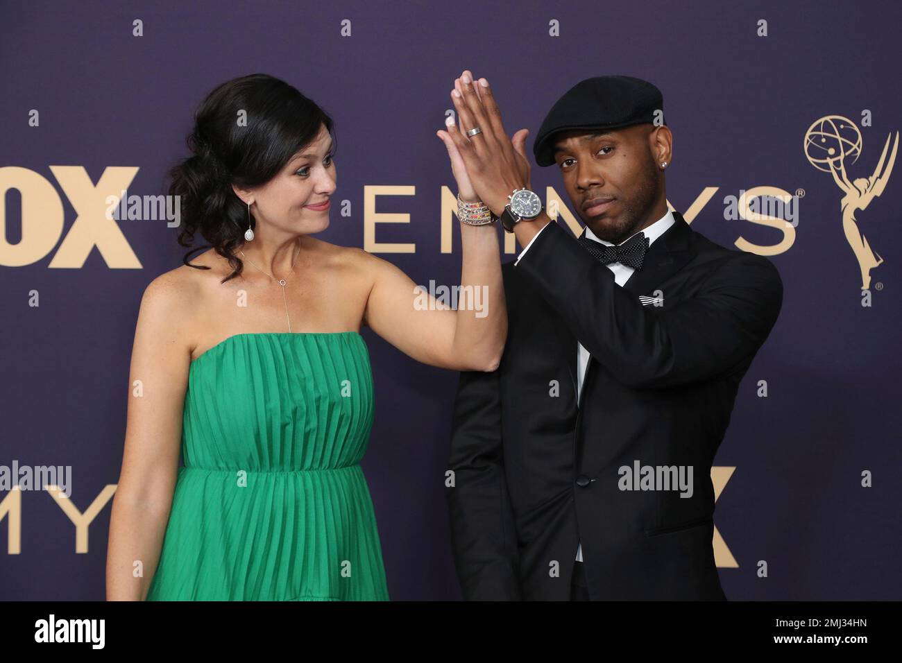 Tina Sims, left, and Michael Starrbury arrive at the 71st Primetime ...