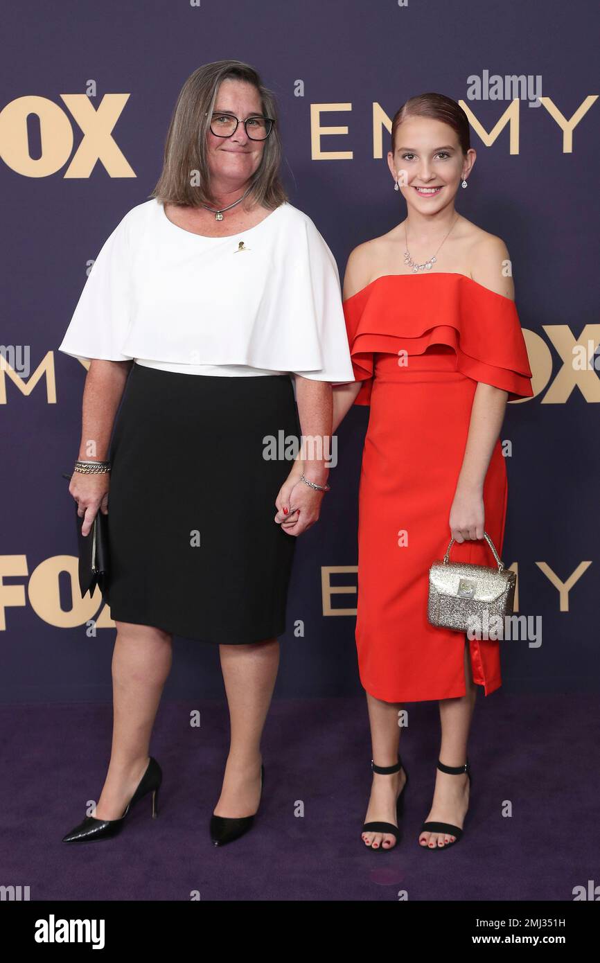 Lisa M. Rowe, left, and Scarlet Rowe arrive at the 71st Primetime Emmy ...