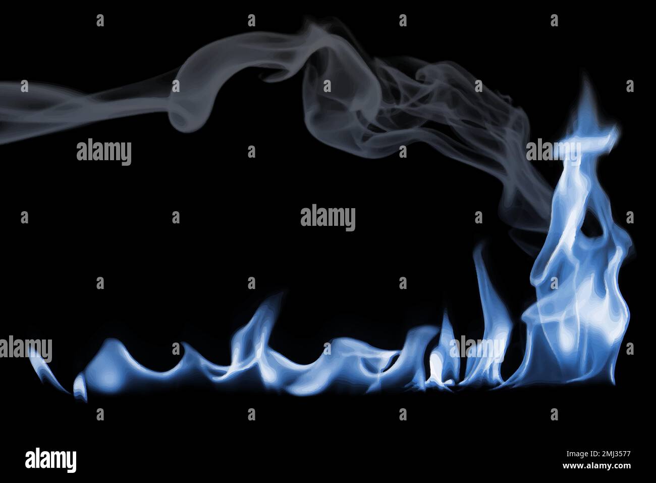 Burning flame border sticker, realistic fire image vector Stock Vector ...