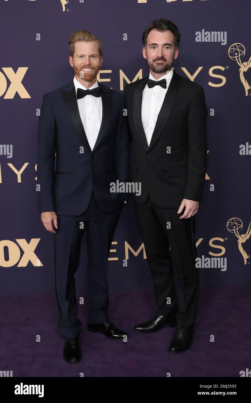 Alexander Buono, left, and Rhys Thomas arrive at the 71st Primetime ...