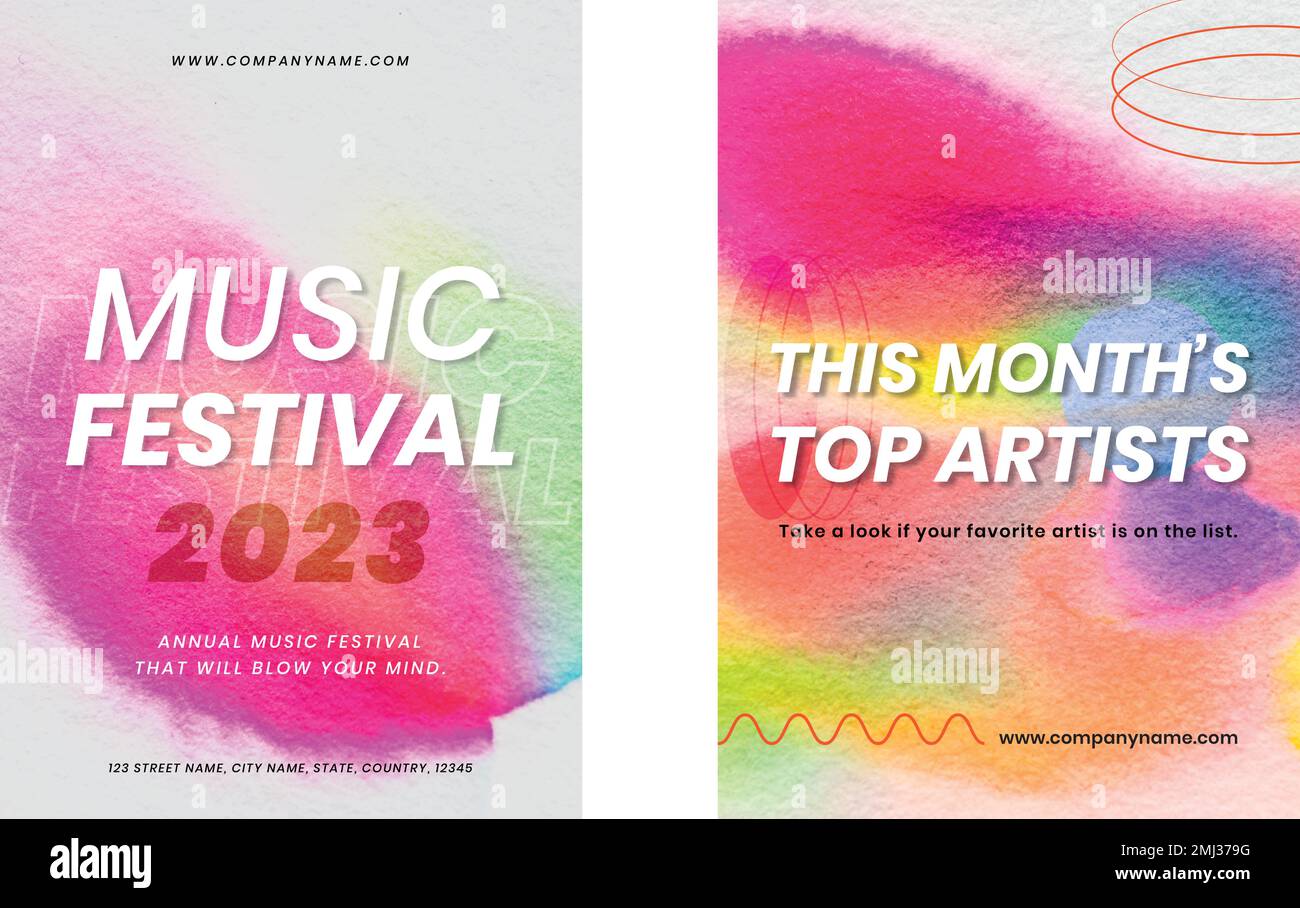 Chromatography colorful music template vector event ad poster dual set ...